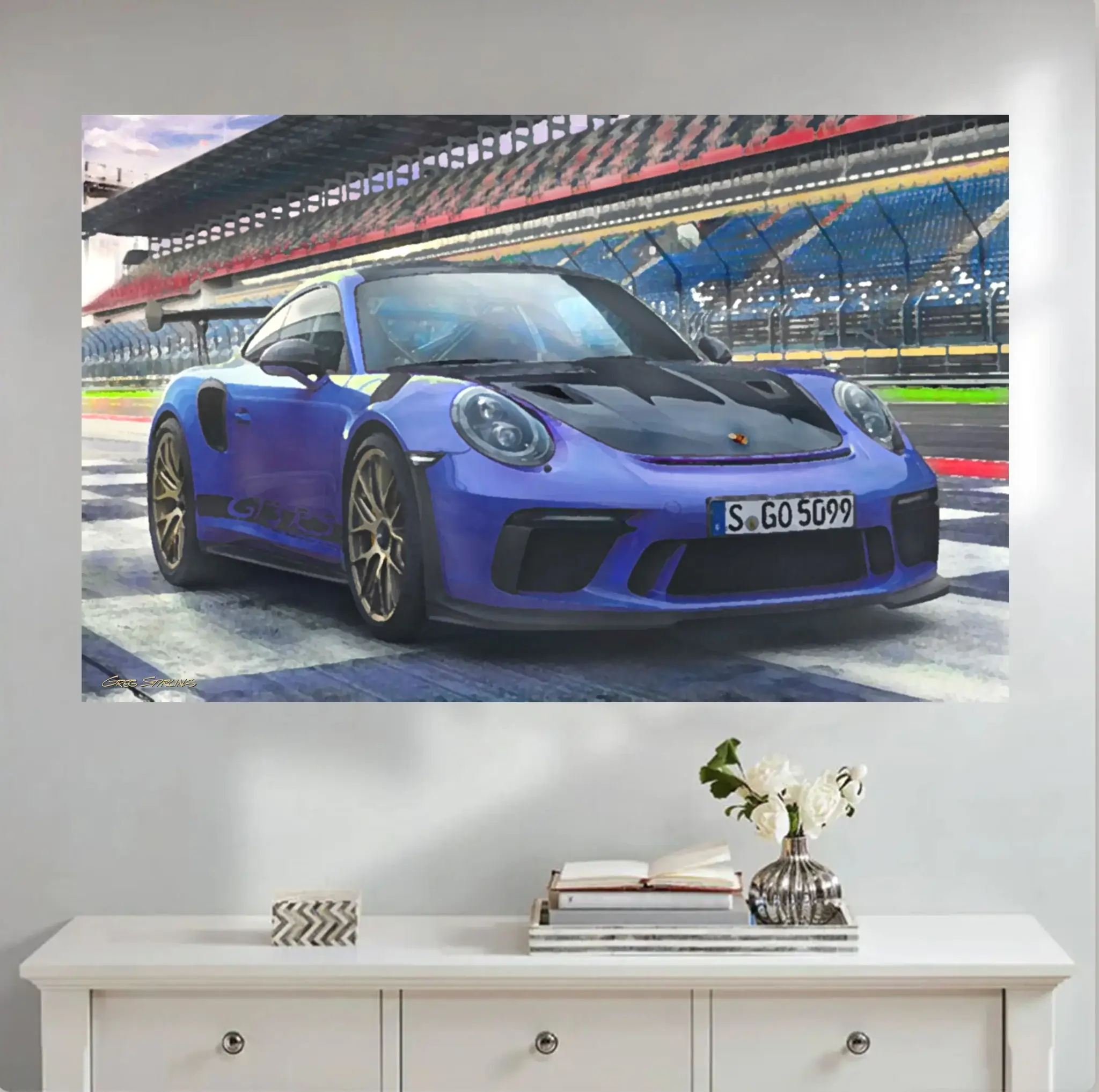 MP: "Porsche 911 GT3 RS" Painting by Greg Stirling (54" x 34") | PCARMARKET