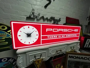 MP: Illuminated Porsche Style Dealership Clock | PCARMARKET