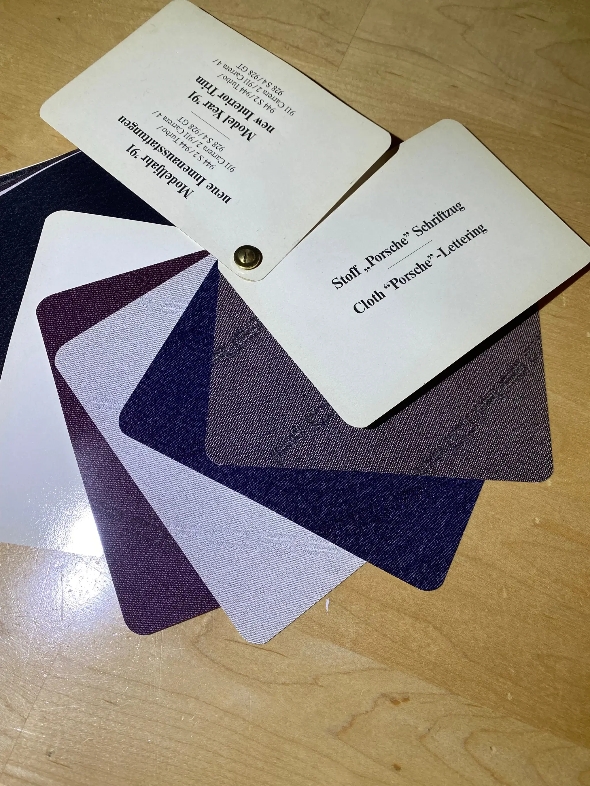 MP: No Reserve Porsche Dealership Fabric & Color Swatch | PCARMARKET