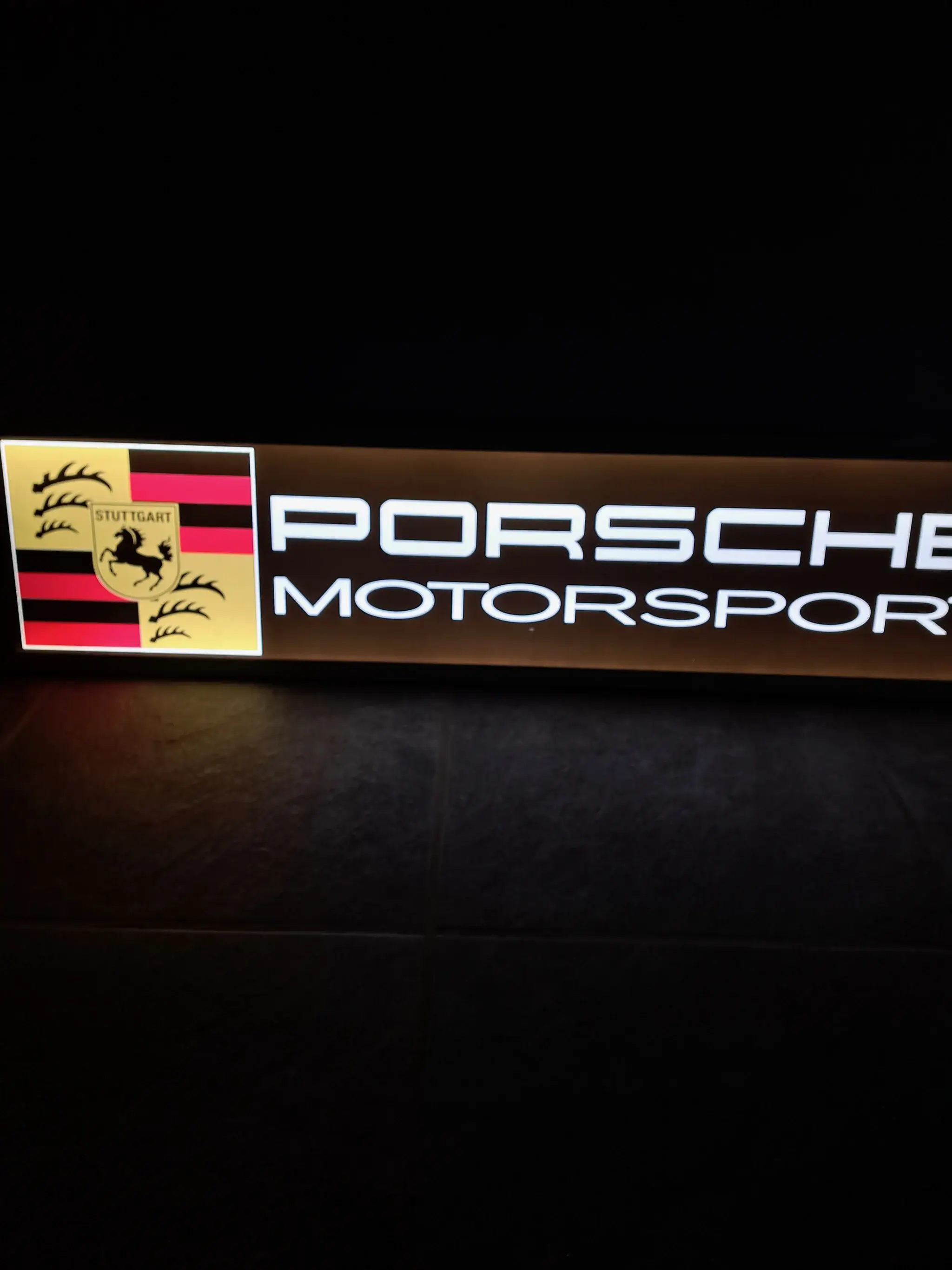 No Reserve Illuminated Porsche Motorsport Style Sign | PCARMARKET