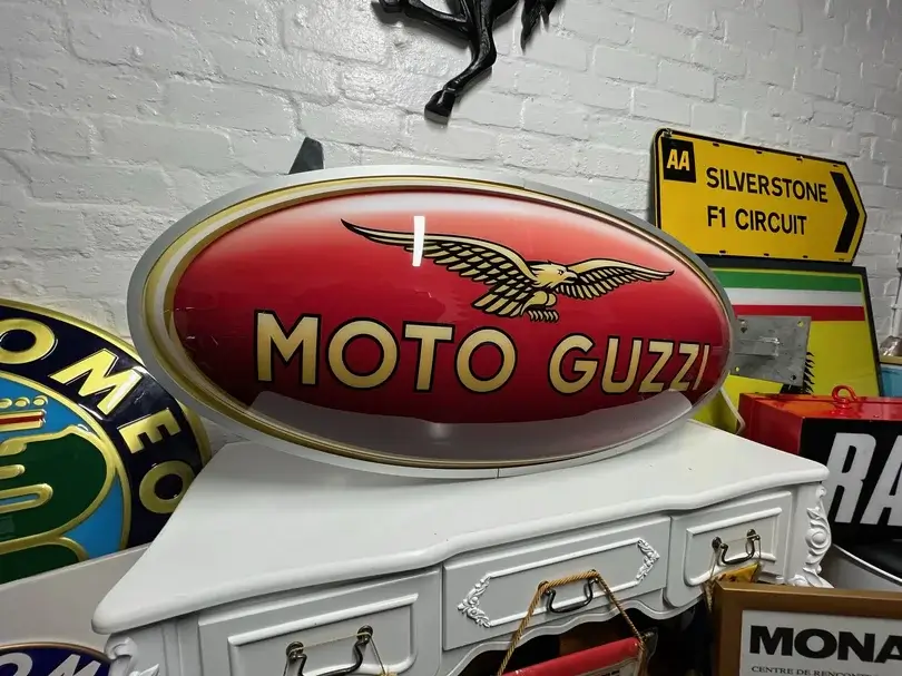 MP: Illuminated Double-Sided Moto Guzzi Motorcycle Sign | PCARMARKET