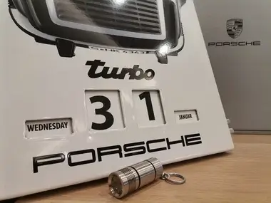 No Reserve Enamel Porsche 911 Turbo Perpetual Calendar w/ Original Box ...