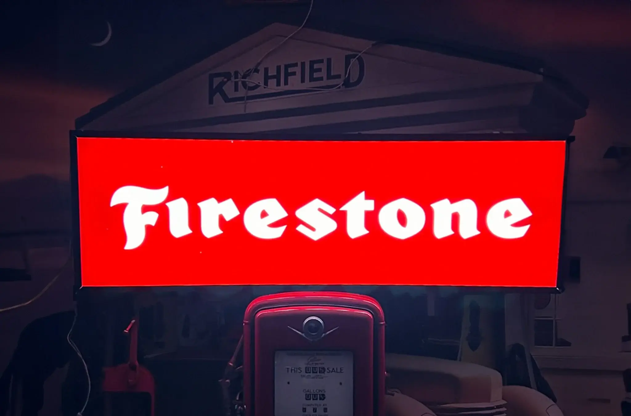 MP: Large Illuminated Firestone Sign | PCARMARKET