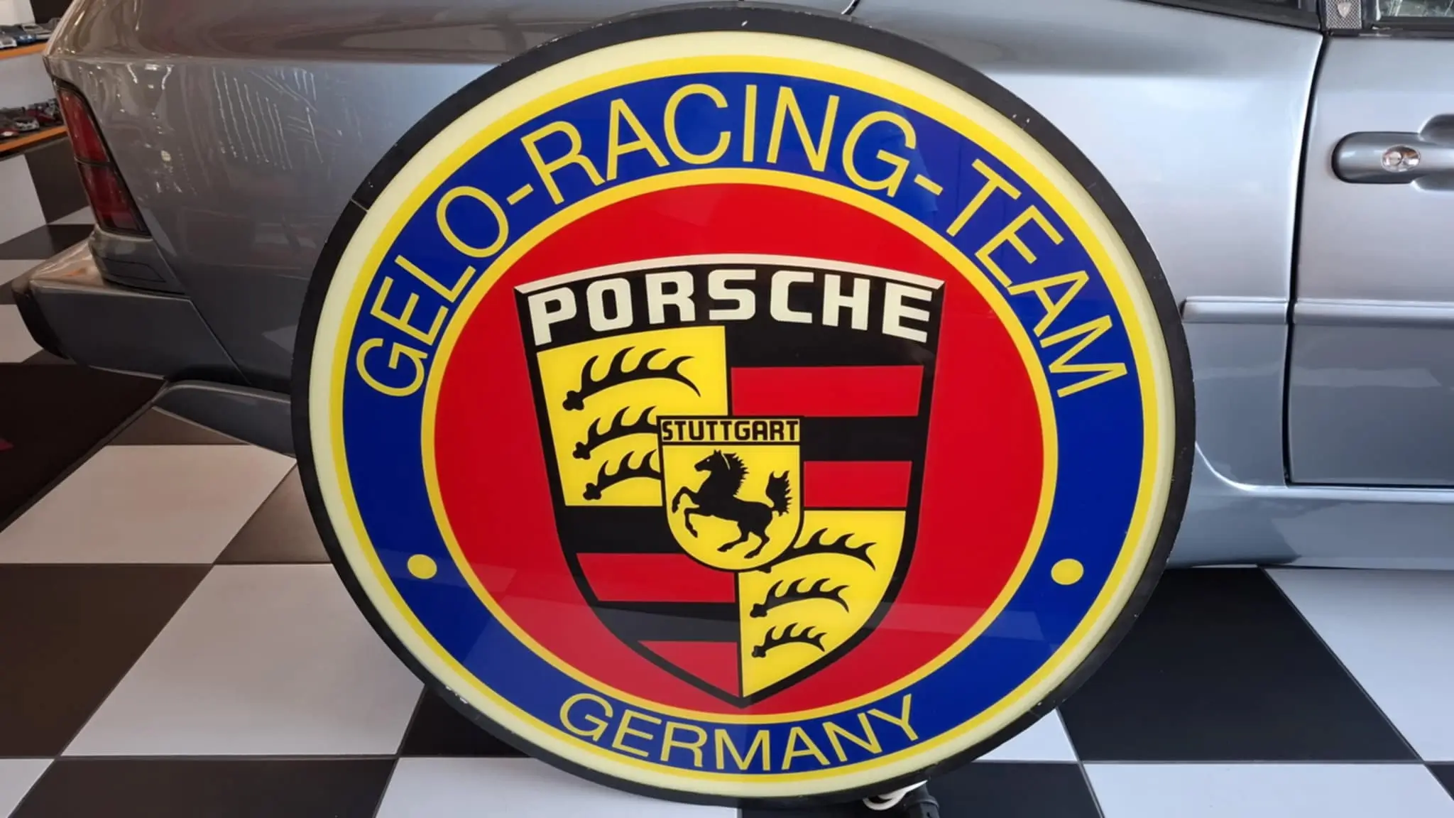 No Reserve Illuminated Porsche Gelo Racing Team Sign | PCARMARKET