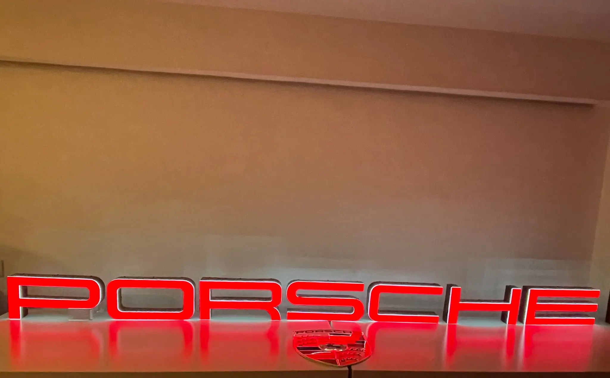 Illuminated Porsche Letter Sign & Crest | PCARMARKET