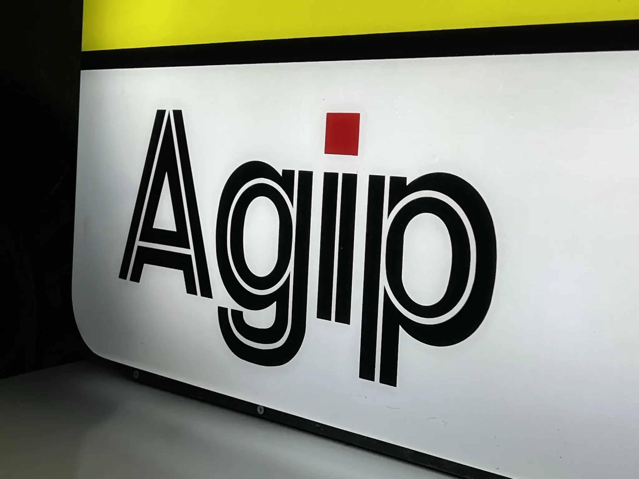 MP: Authentic Large Illuminated Agip Gas Station Sign | PCARMARKET